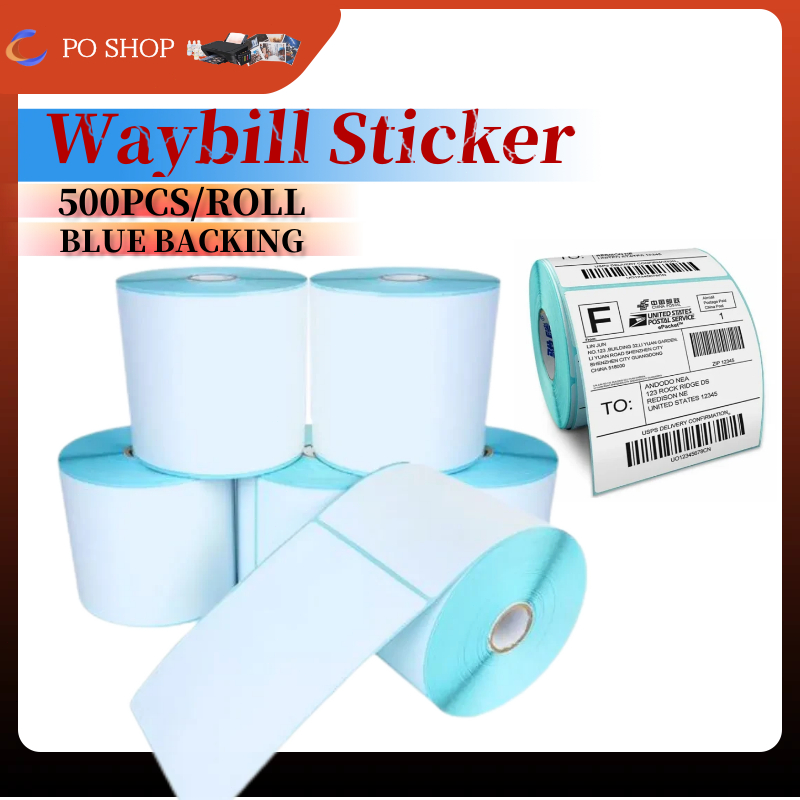 500 PCS/ROLL WAYBILL STICKER A6 SIZE BLUE BACKING High Quality FOR ...