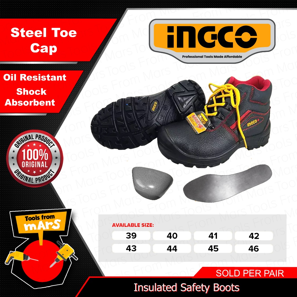 Ingco Insulated Safety Boots Steel Toe Cap Shock Absorbent Work Shoes ...