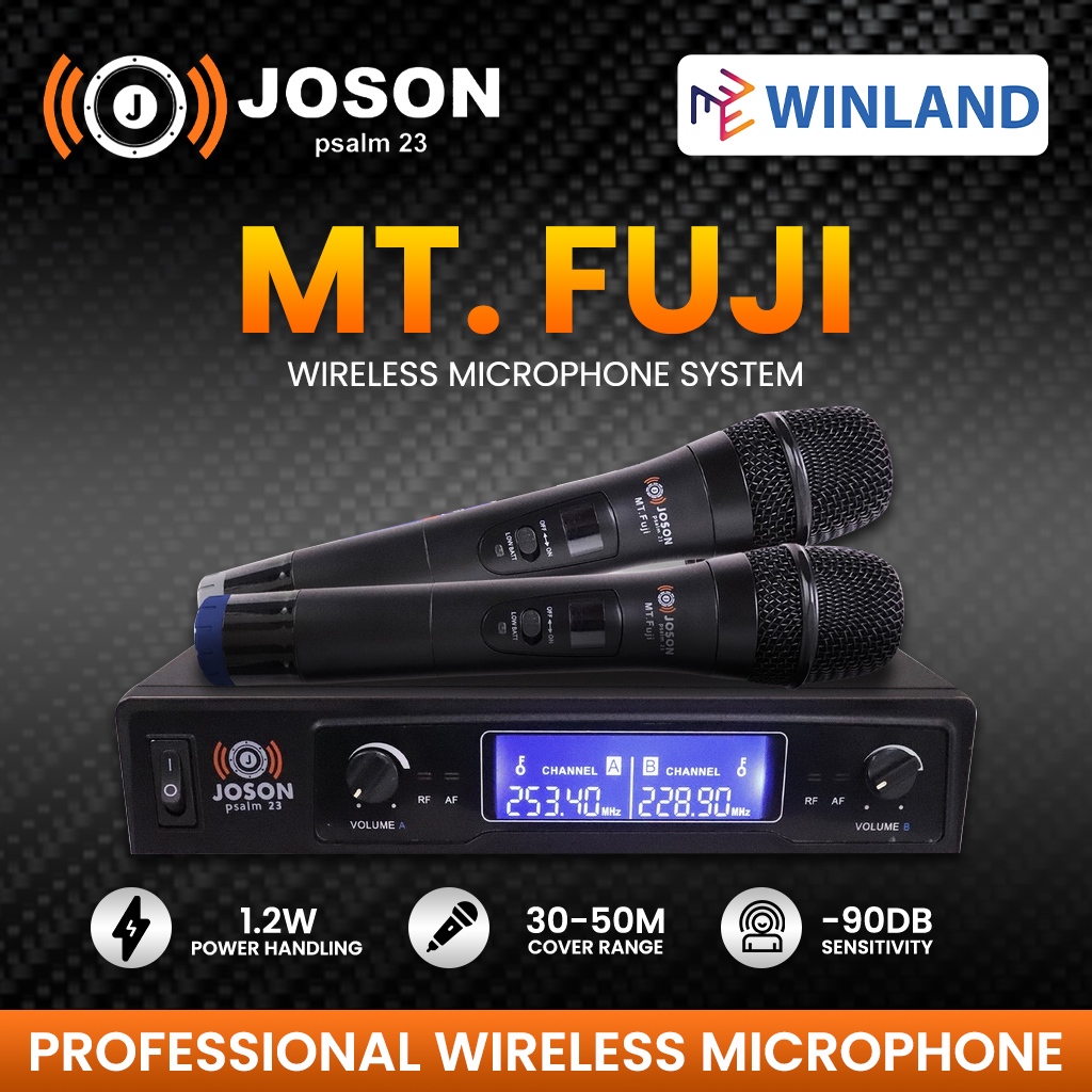 Joson by Winland Mt.Fuji 2pcs Professional Wireless Mic VHF Microphone ...