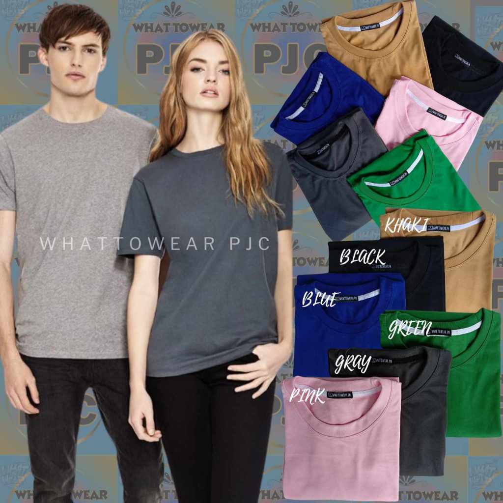 ROUND NECK CVC T-TSHIRT (UNISEX) GOOD | HIGH QUALITY | COMFY TO WEAR 180 to 200gsm | Shopee ...