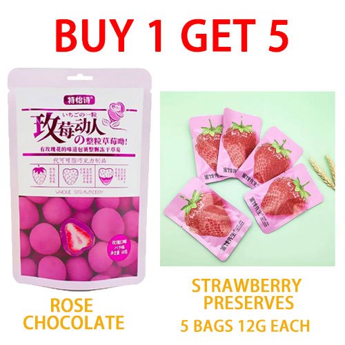 Assorted Flavours Chocolate Coating Freeze Dried Strawberry 60g Packet ...