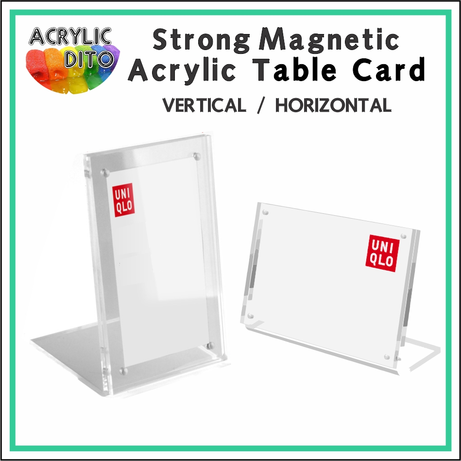 Strong Magnetic Acrylic Sign Holder / Clear Plastic Tabletop Name Card ...