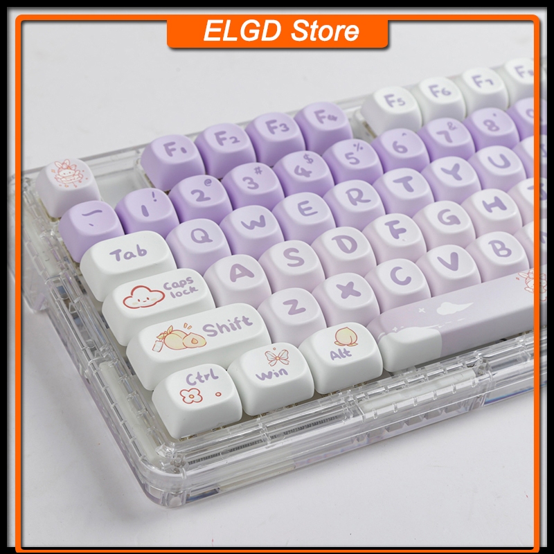 MOA Keycaps PBT Purple Rabbit Dye Sublimation Box Packaging Suitable 61 ...