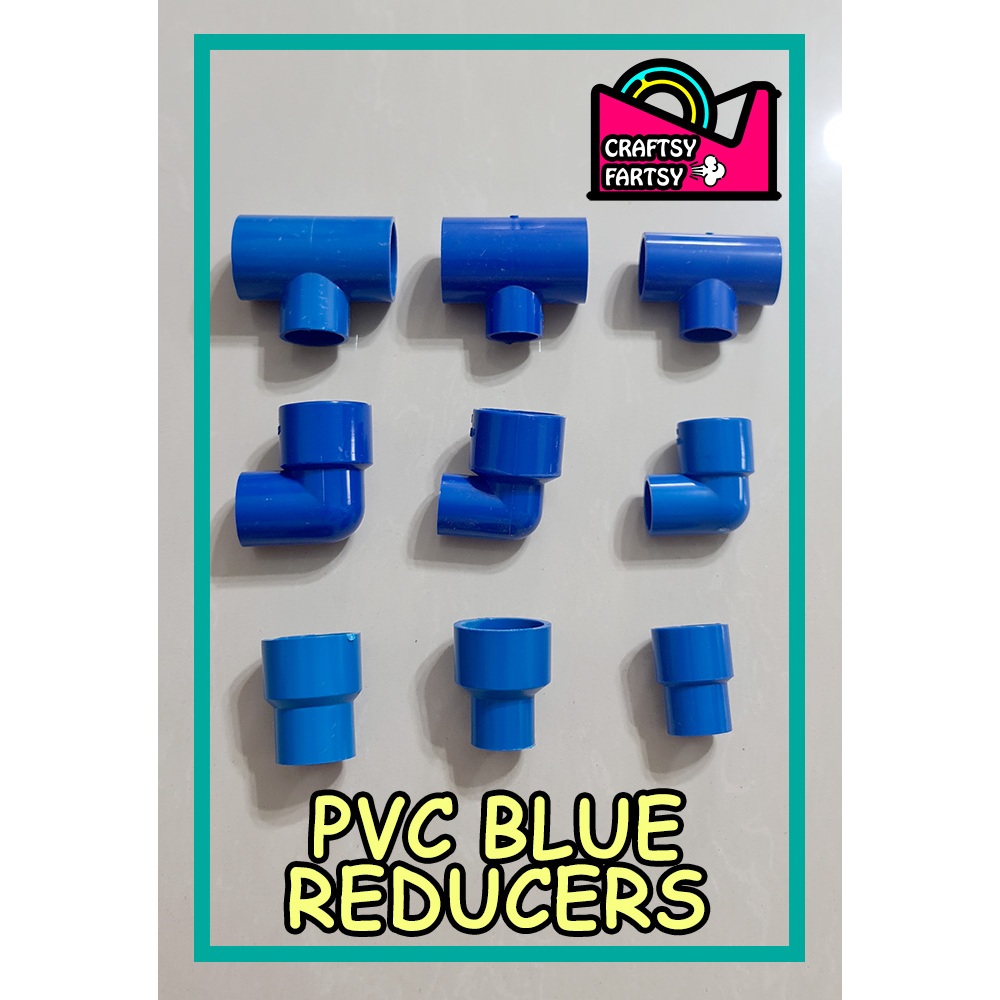 (PER PIECE) PVC Blue Tee Elbow Socket Coupling Reducer | Shopee Philippines