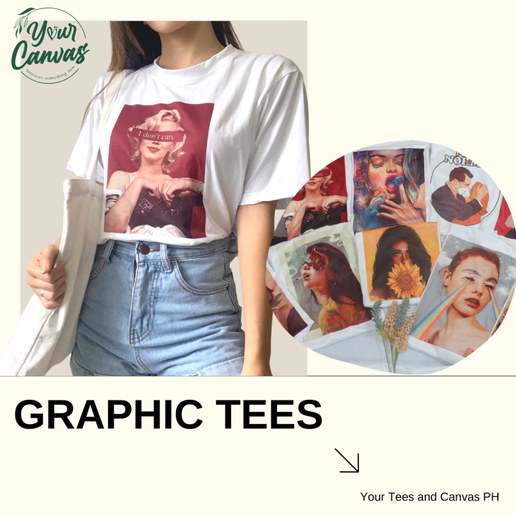 Freesize or Oversized Korean Trendy Graphic Tees / Statement / Unisex ...