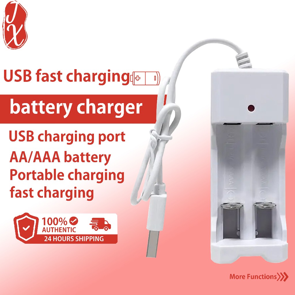 DC5V Dual Slot USB Plug 1.2V-250mA AA/AAA Rechargeable Battery Charger ...