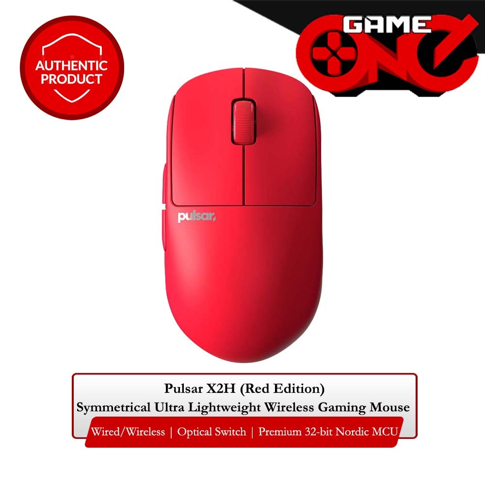 Pulsar X2H Symmetrical Ultra Lightweight Wireless Gaming Mouse Red ...