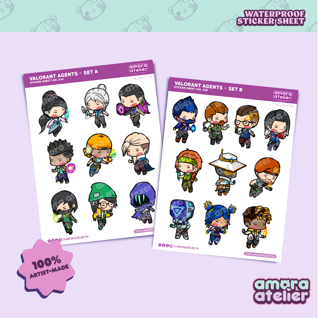 Sticker Sheet | Valorant Agents No. 1 | Fan Art by Amora Atelier ...