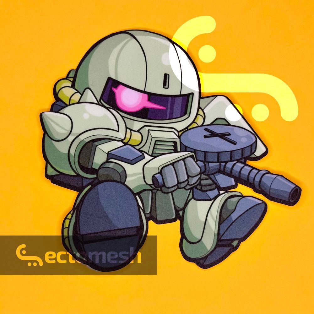 Zaku II MS-06 Chibi - Gundam Vinyl Waterproof Sticker by Ectomesh ...