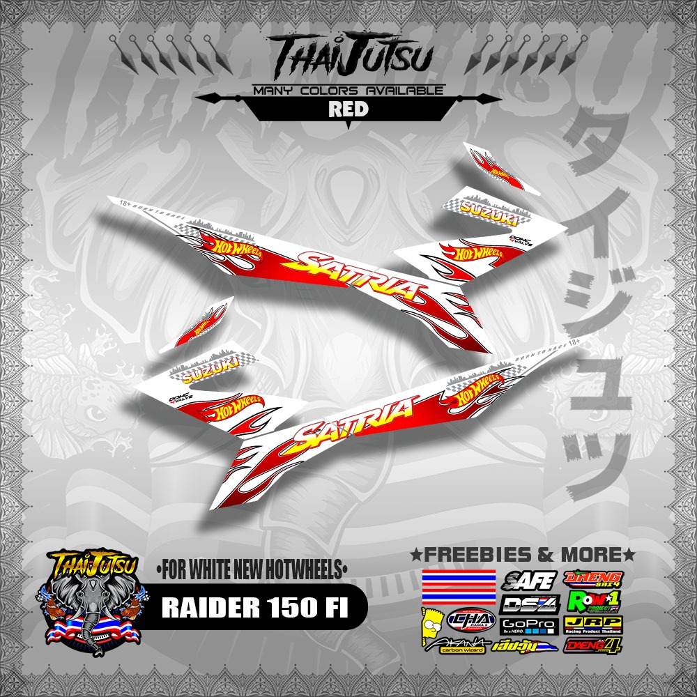 RAIDER 150 FI DECALS ( FOR WHITE NEW HOTWHEELS )【ThaijutsuStickers ...