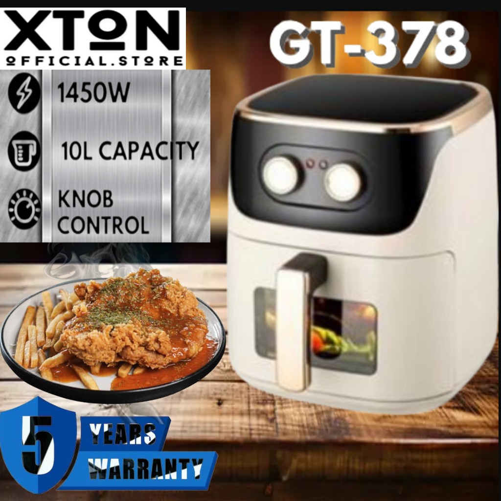Xton 10 L Air Fryer Large Capacity GT378 (10.0L) GT378 Non Oil Fryer [5 YEAR WARRANTY] | Shopee ...