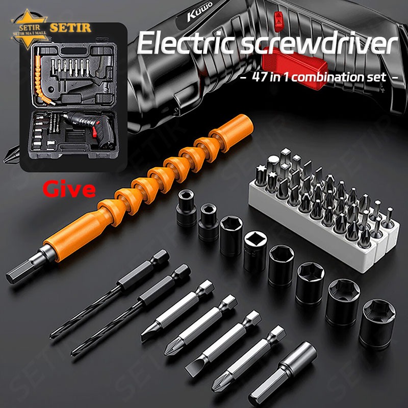 Mini Cordless Electric Screw Driver Drill 48pcs Set 3 6v Rechargeable
