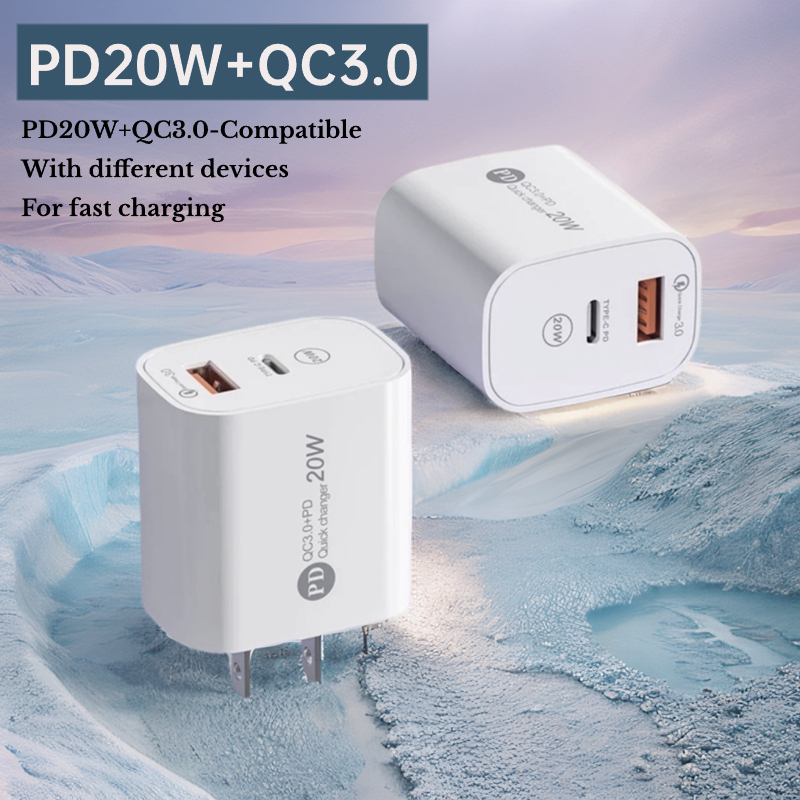 PD 20W Fast charge Adapter Quick Charge 3.0 for Android phone micro usb ...