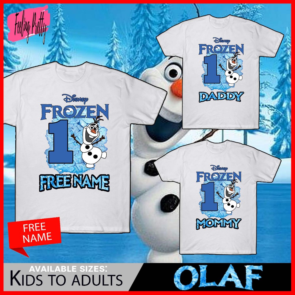 OLAF Frozen FREE NAME and Number Shirt For Kids to Adults Unisex ...