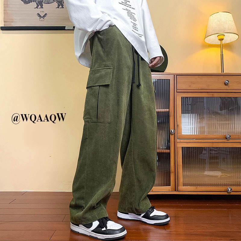 WQ pants for men Aesthetic cargo pants trendy wide leg pants hiphop ...