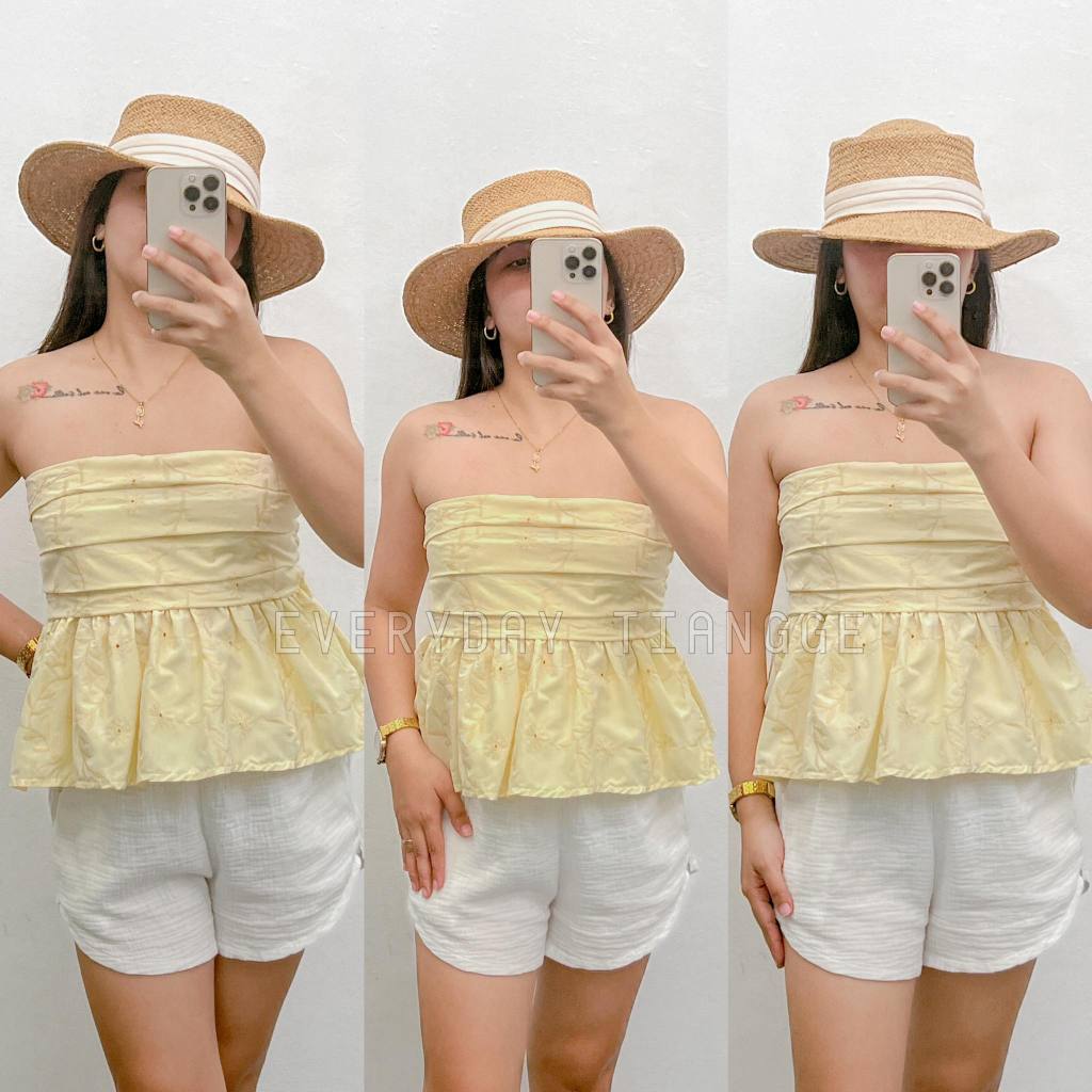 Coco Tube Peplum (Eyelet) Collection | Shopee Philippines