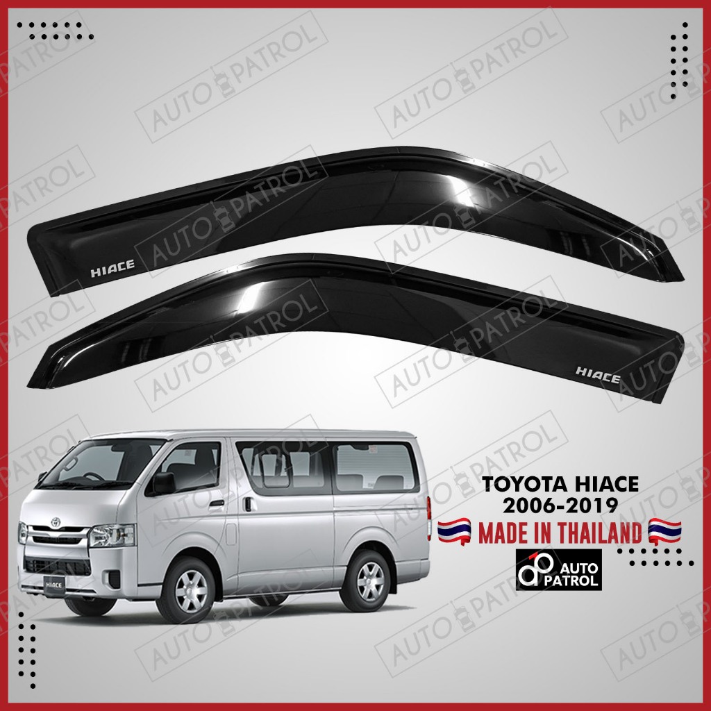 Toyota Hiace 2019-2024 Window Door Visor Black ( Rainvisor Sunvisor ...