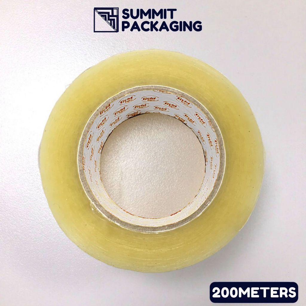 Packaging Tape 200meters x 2inches Clear and Tan GoldTape Brand High-Quality | Shopee Philippines