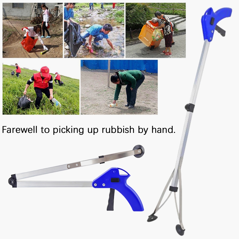 Foldable Garbage Waste Leaves Picker Long Metal Arm Grabber Garbage ...