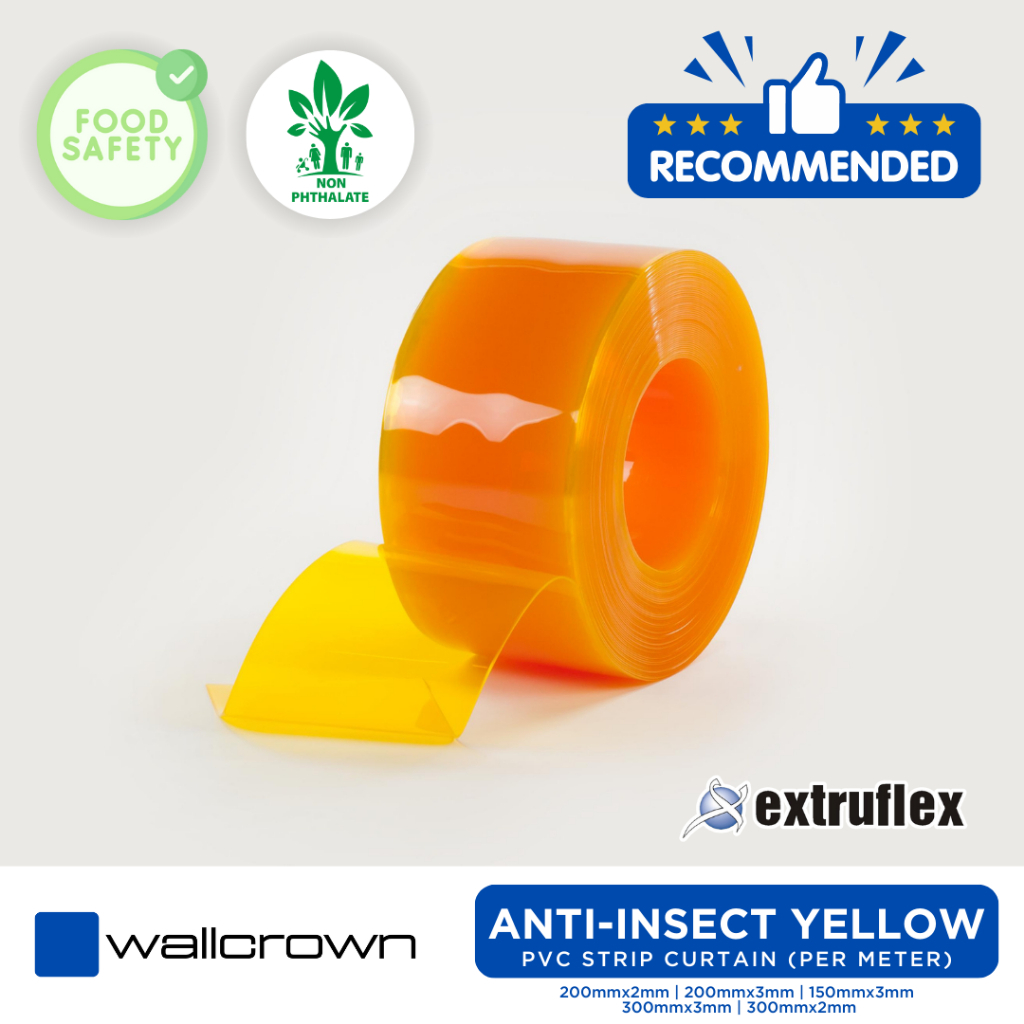 Extruflex PVC Strip Curtain Anti-Insect Yellow (Per Roll) | Shopee ...