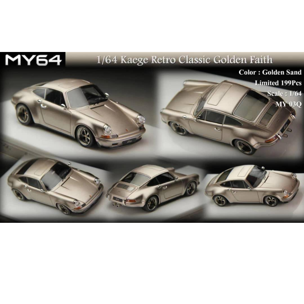 MY64 1/64 Scale Kaege Retro Classic Porsche 911Gold Resin Car | Shopee ...