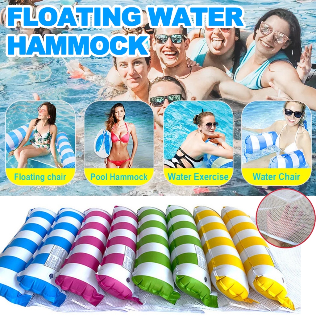 Floating Water Hammock Float Lounger Water Inflatable Floating Bed Pool ...