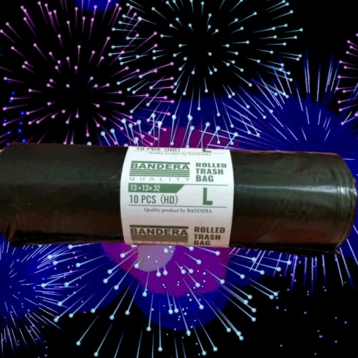 TRASH BAG LARGE 13x13x32 inches (10 pcs per roll) Black | Shopee ...