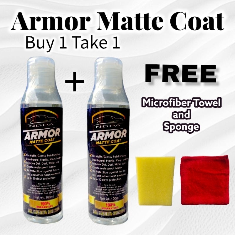 Armor Matte Coat Buy 1 Take 1 100ml (With FREE Sponge and Microfiber ...