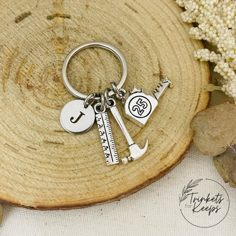 Architect Keychain • Engineer Keychain • Carpenter Keychain • Initial ...