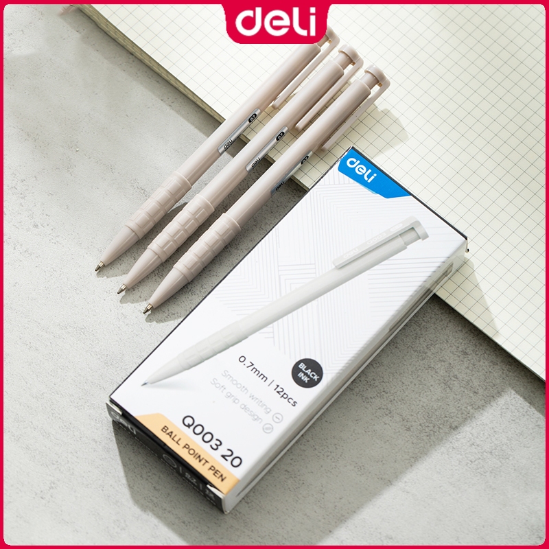 Deli EQ00320 Ballpoint Pen 0.7mm Ballpen Black Sign Pens Student ...