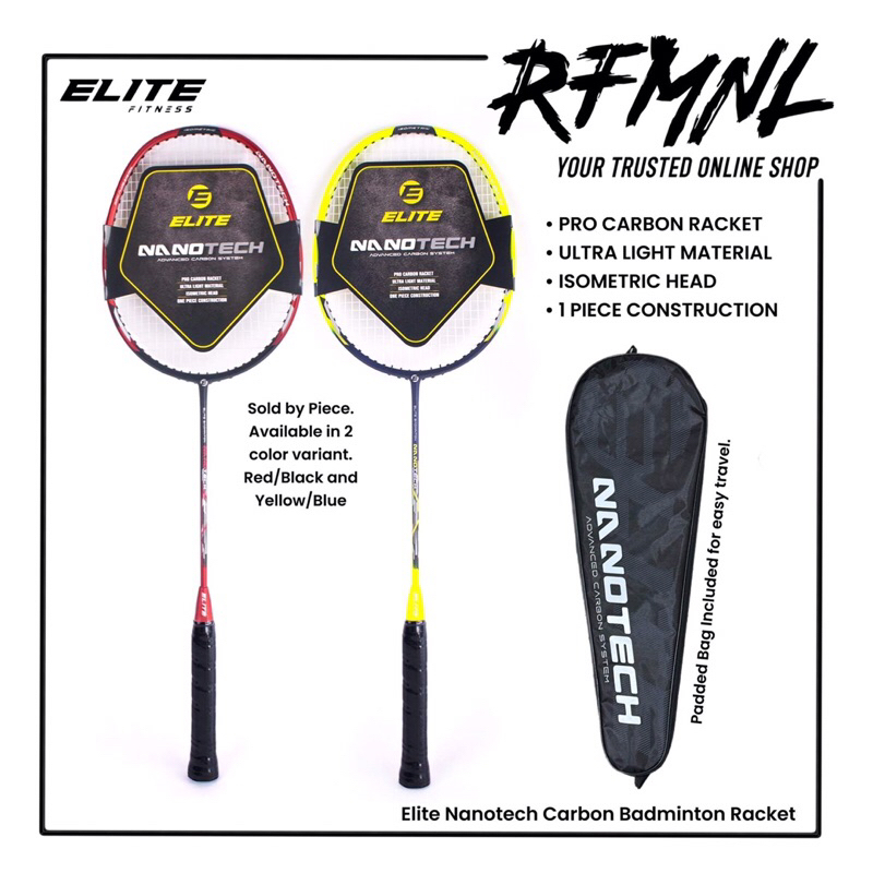 Elite Nanotech Carbon Badminton Racket | Shopee Philippines