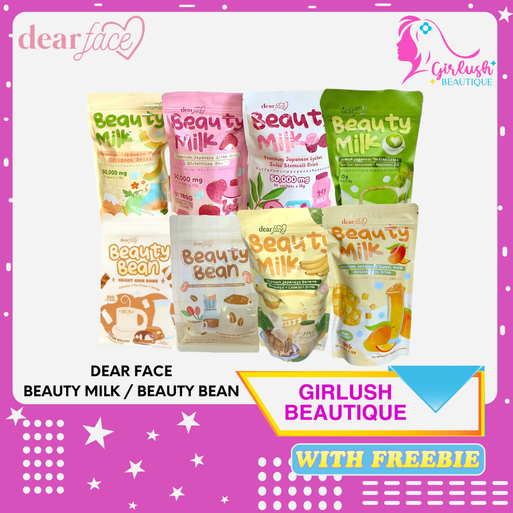 Dear Face Beauty Milk Collagen Drink (Melon, Strawberry, Lychee, Banana ...