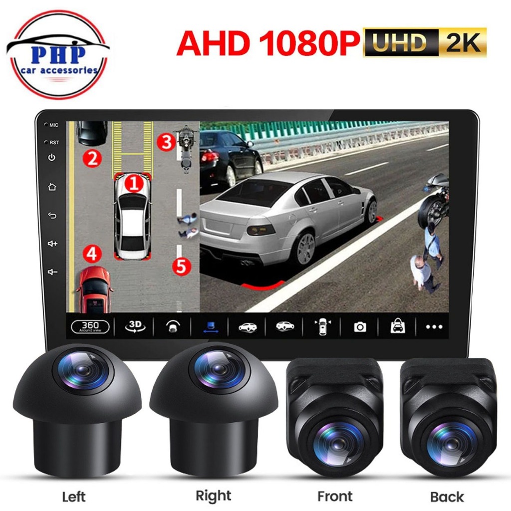 QCY SZ 2053/6048 2K AHD 1080P 360° Surround Bird View Car Camera 4 ...