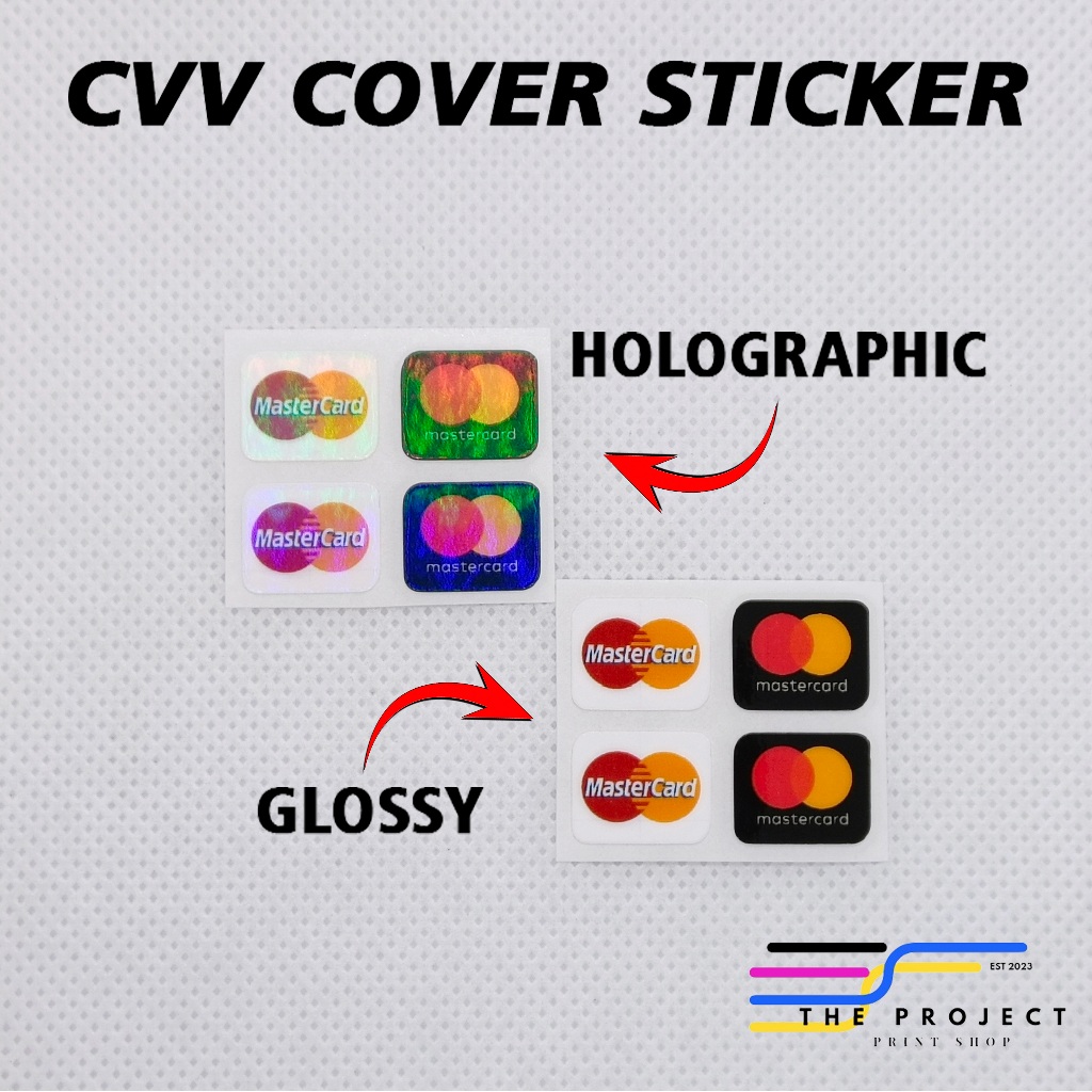 4PCS Credit/Debit Card CVV Cover Stickers Holographic/Glossy. High ...