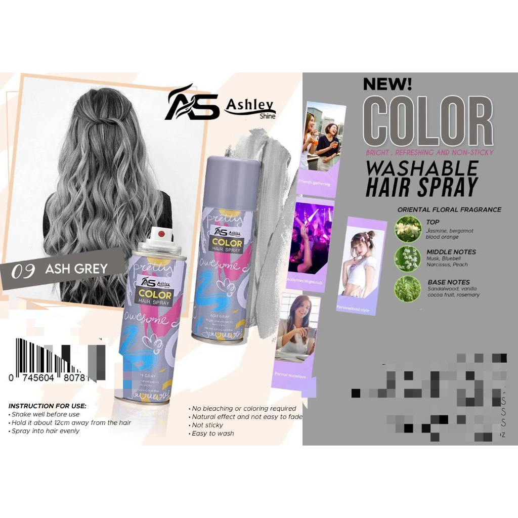 Ashley Shine Washable Hair Color Spray 120 mL | Shopee Philippines