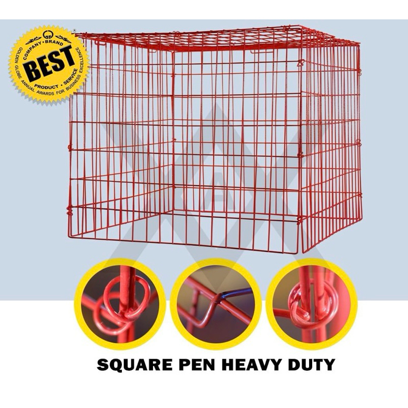 Square Pen Heavy Duty and Light Duty Cage Size 36x36x30 Inches Coated ...