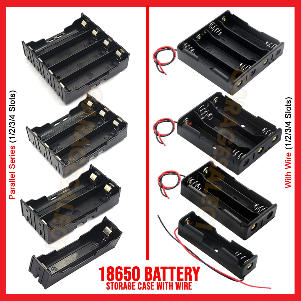 GS 18650 Battery Case Holder – 3.7V Plastic Storage Box with 1/2/3/4 ...