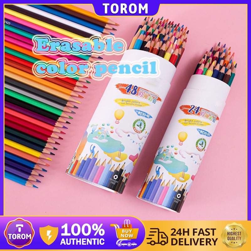 Colored Pencils Set 12/24/36/48 Colors Erasable Sketching Pen Set ...