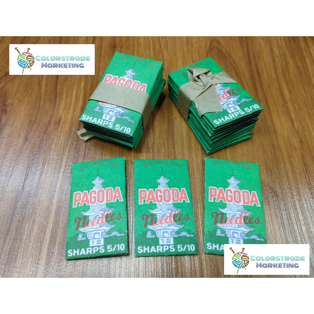Pagoda Hand Sewing Needle Green #5/10 12Pieces Assorted Needles per ...