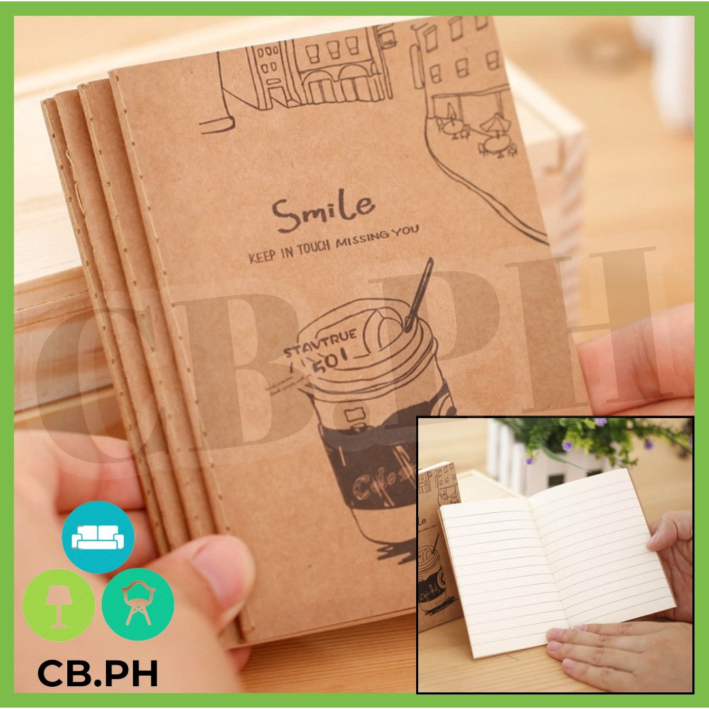 CB.PH Notepad Small Retro Book Soft Copybook Horizontal Line Kraft ...