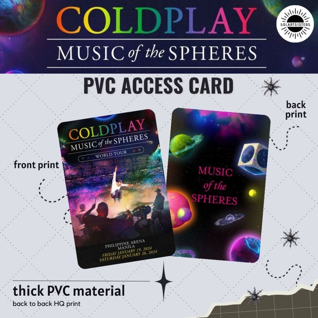 MOTSWT Coldplay Manila Souvenir PVC Access Card Bulacan Philippines ...