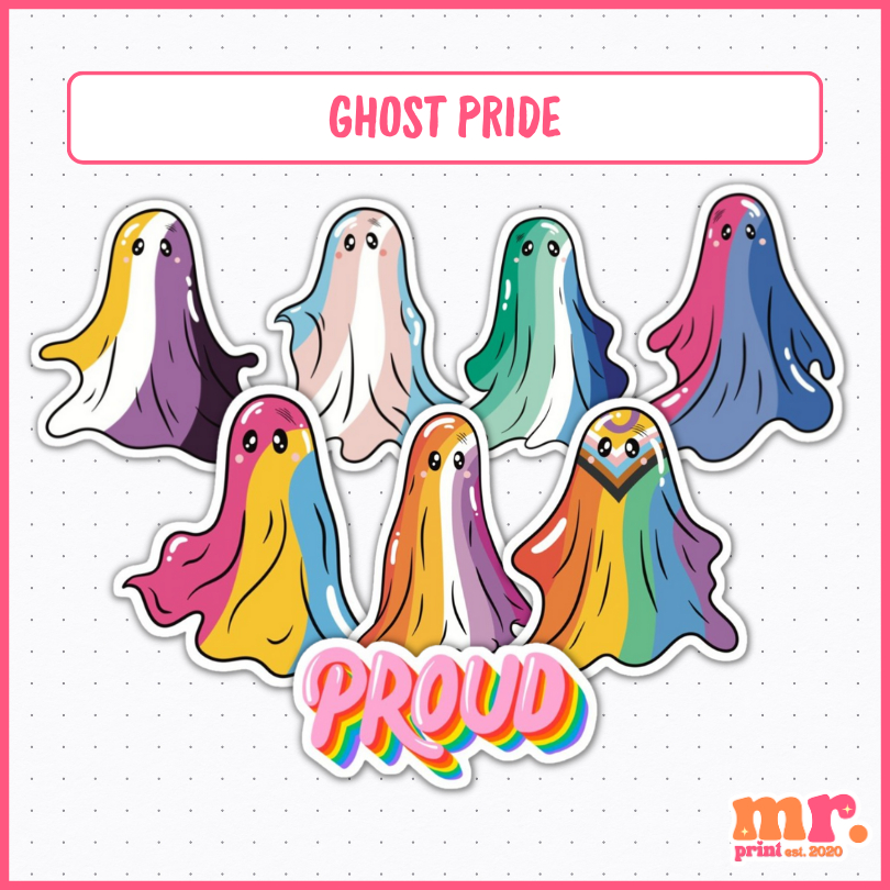 PRIDE GHOST STICKERS LGBTQIA+ WATERPROOF STICKERS LOVE WINS GAY ...