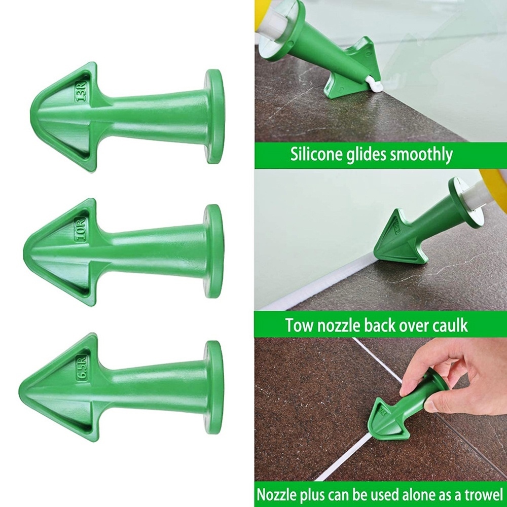 3pcs Caulk Nozzle Applicator Silicone Caulking Tools Sealant Finishing ...