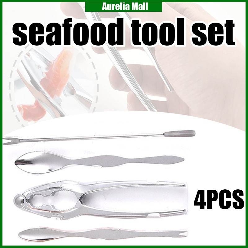 4pcs/set Stainless Steel Crab Lobster Cracker Pliers Lobster Leg ...