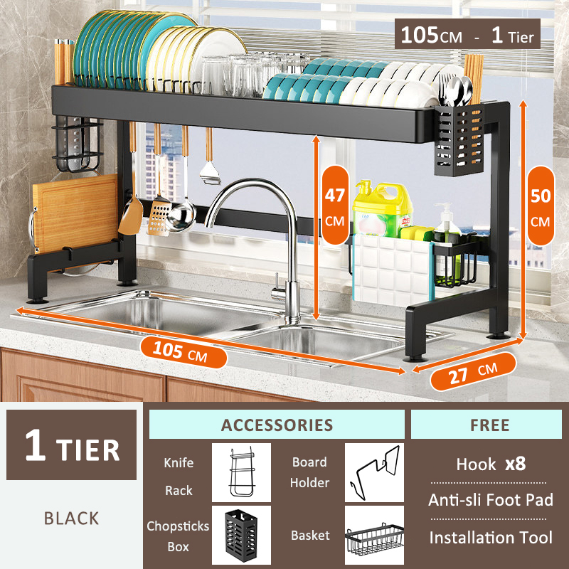 Metallic Dish Cabinet Rack Dish rack kitchen organizer Dish Drainer ...