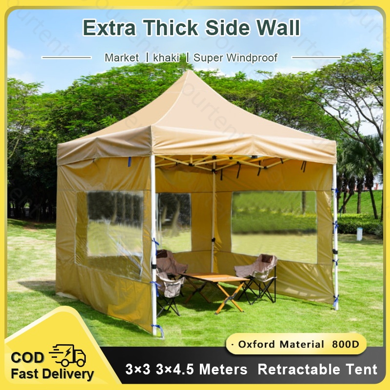 Retractable Tent with Side Cover Heavy Duty Outdoor Tent Sunshade ...