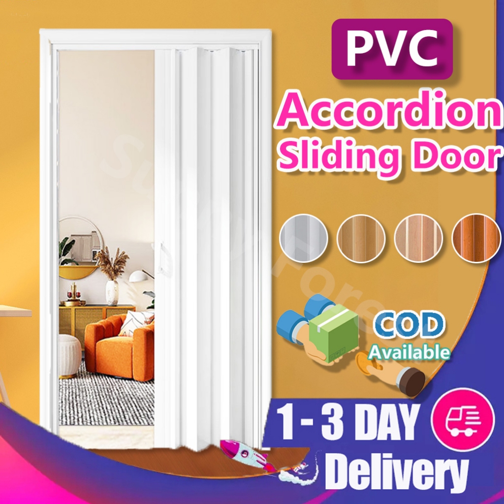 PVC Accordion Sliding Door folding door indoor household partition ...