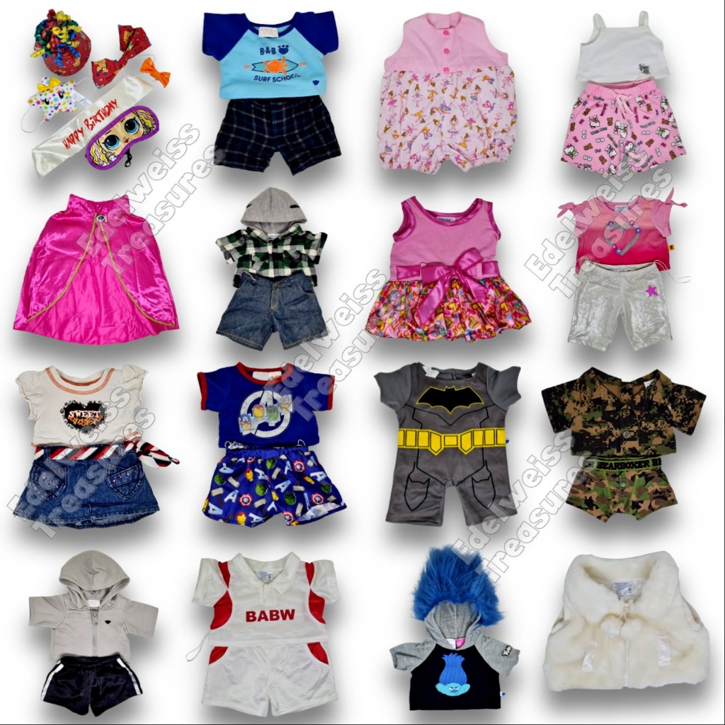 BAB Build-A-Bear Plush Stuffed Animal Toys Clothings and Accesories ...