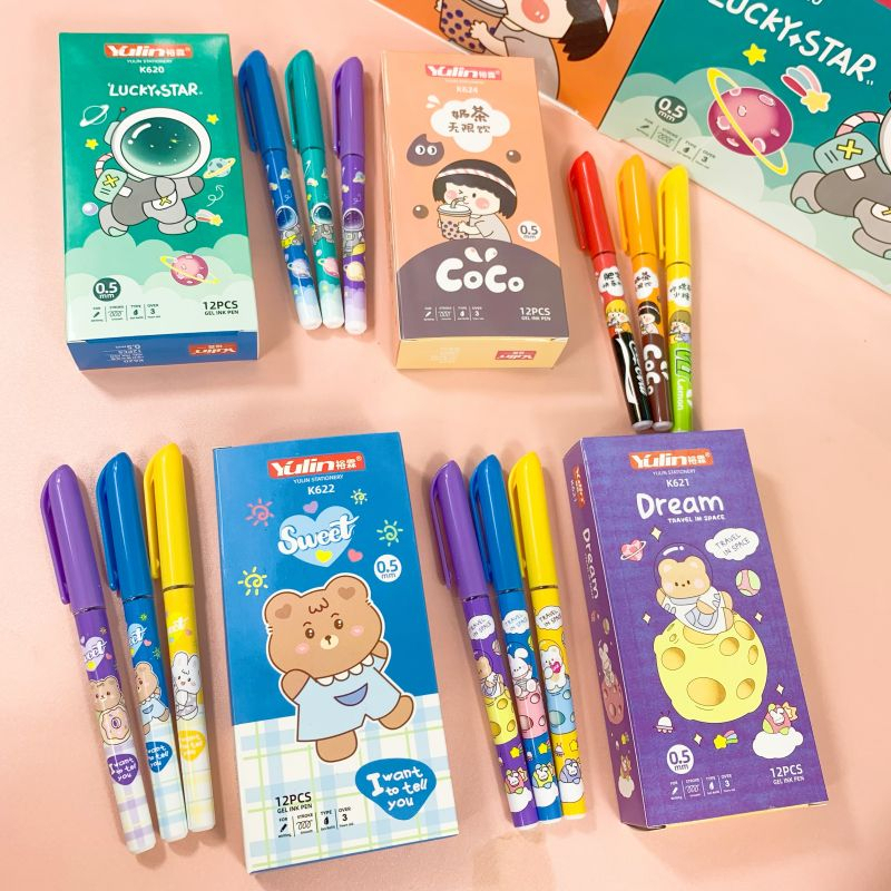 AKT YULIN 0.5mm 12pcs/1box black ink Gel pen | Shopee Philippines