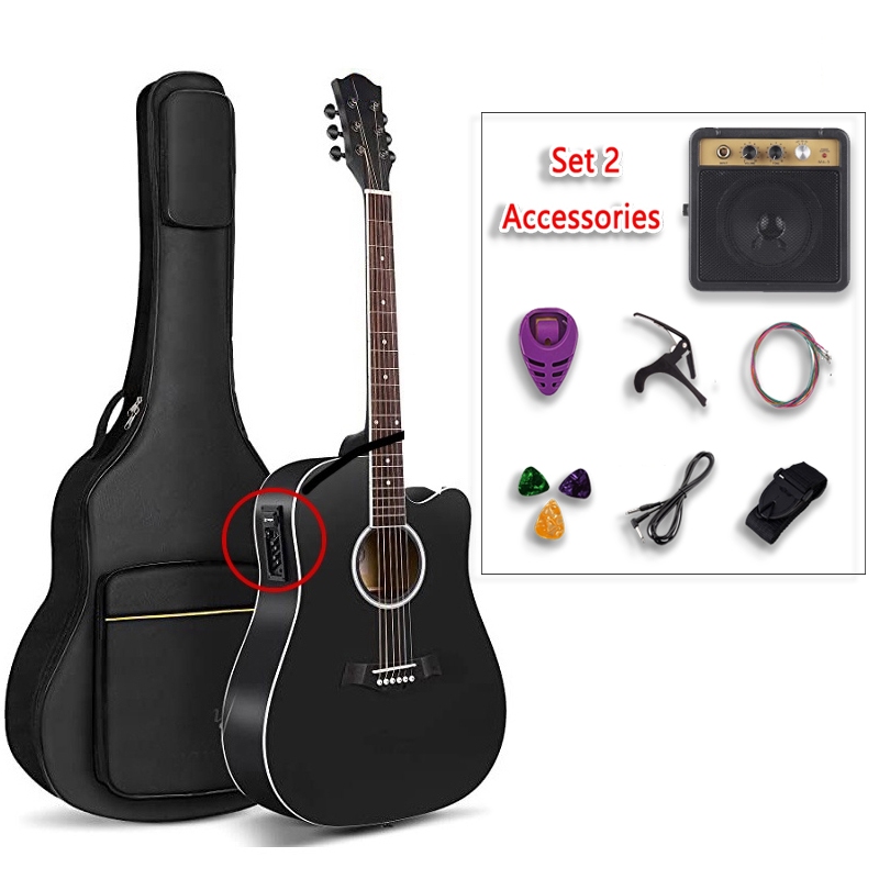KAWES 41 inch Acoustic Electric Guitar With 4EQ Pickup with Truss Rod ...